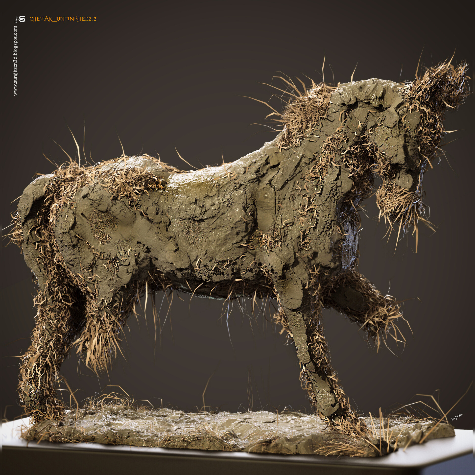 ArtStation - Chetak - Unfinished Horse Sculpture - Digital Sculpture by ...