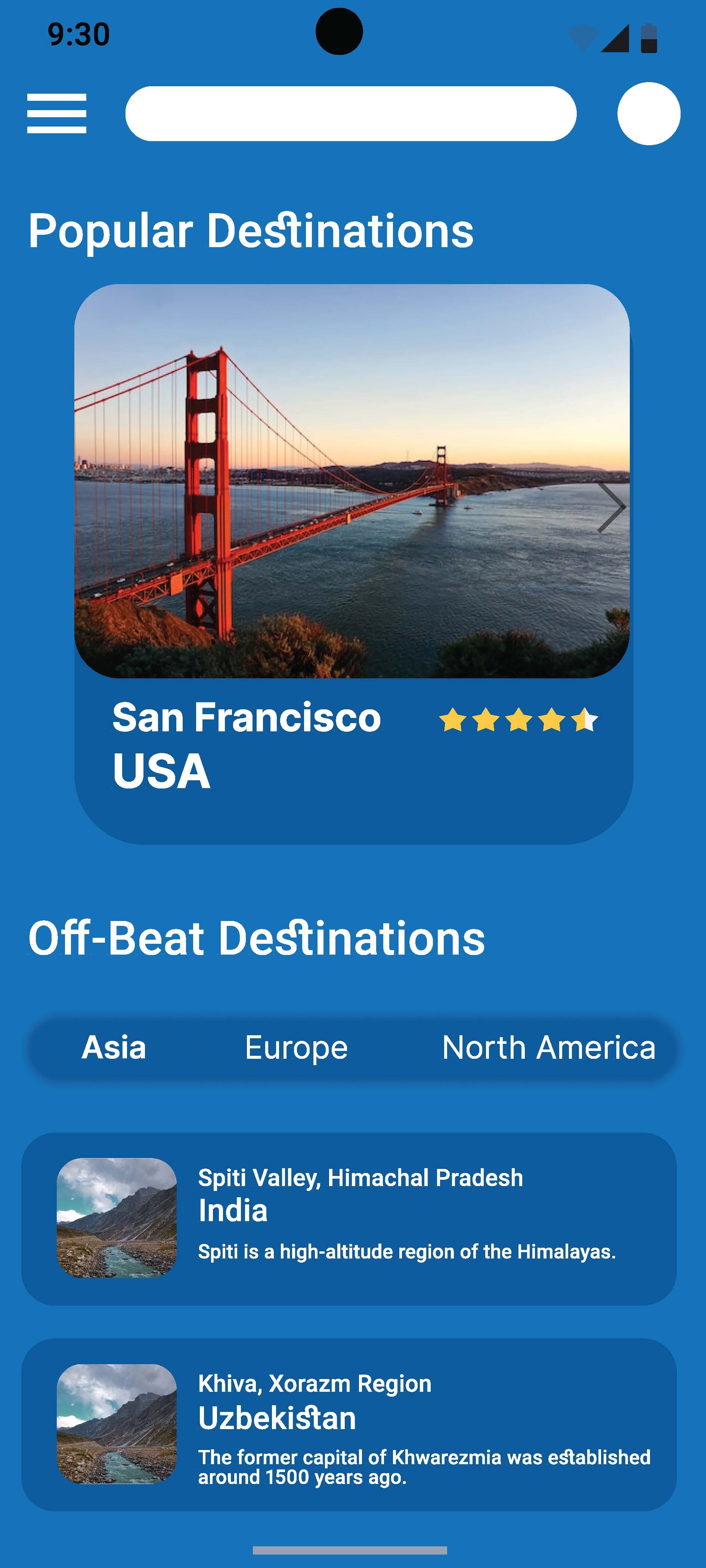 ArtStation - User Interface Design - Travel Application