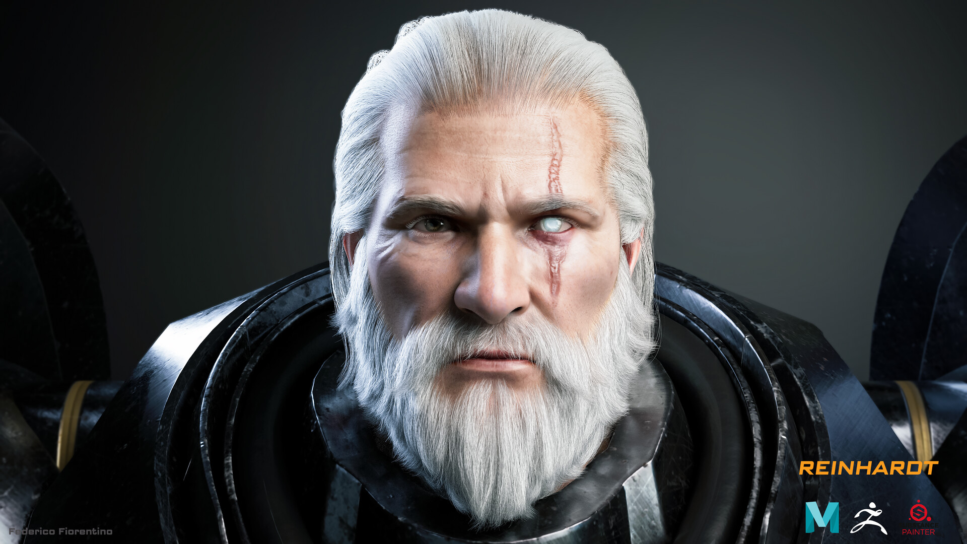 ArtStation - Reinhard from Overwatch - realistic portrait