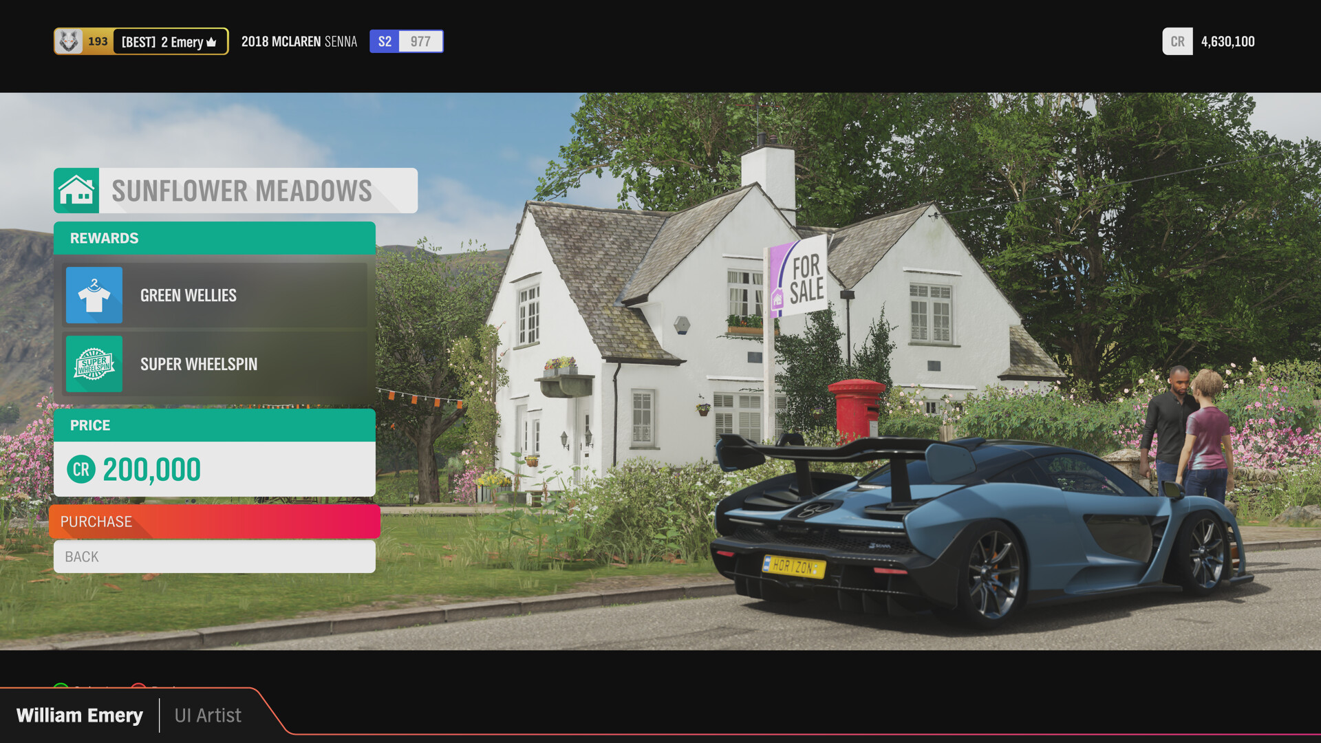 William Emery - Forza Horizon 4 - Player Housing UI