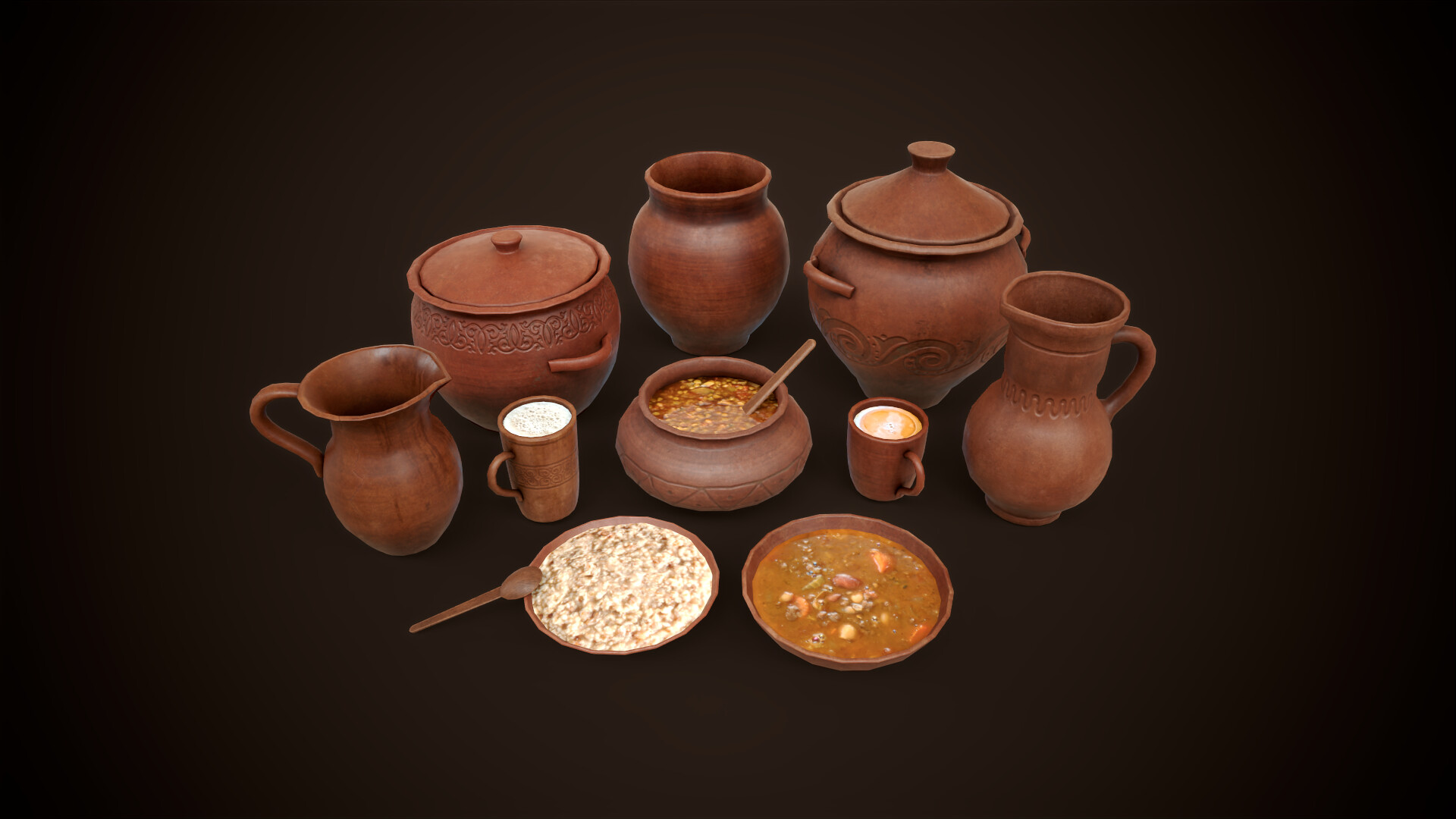 ArtStation - Medieval clay tableware