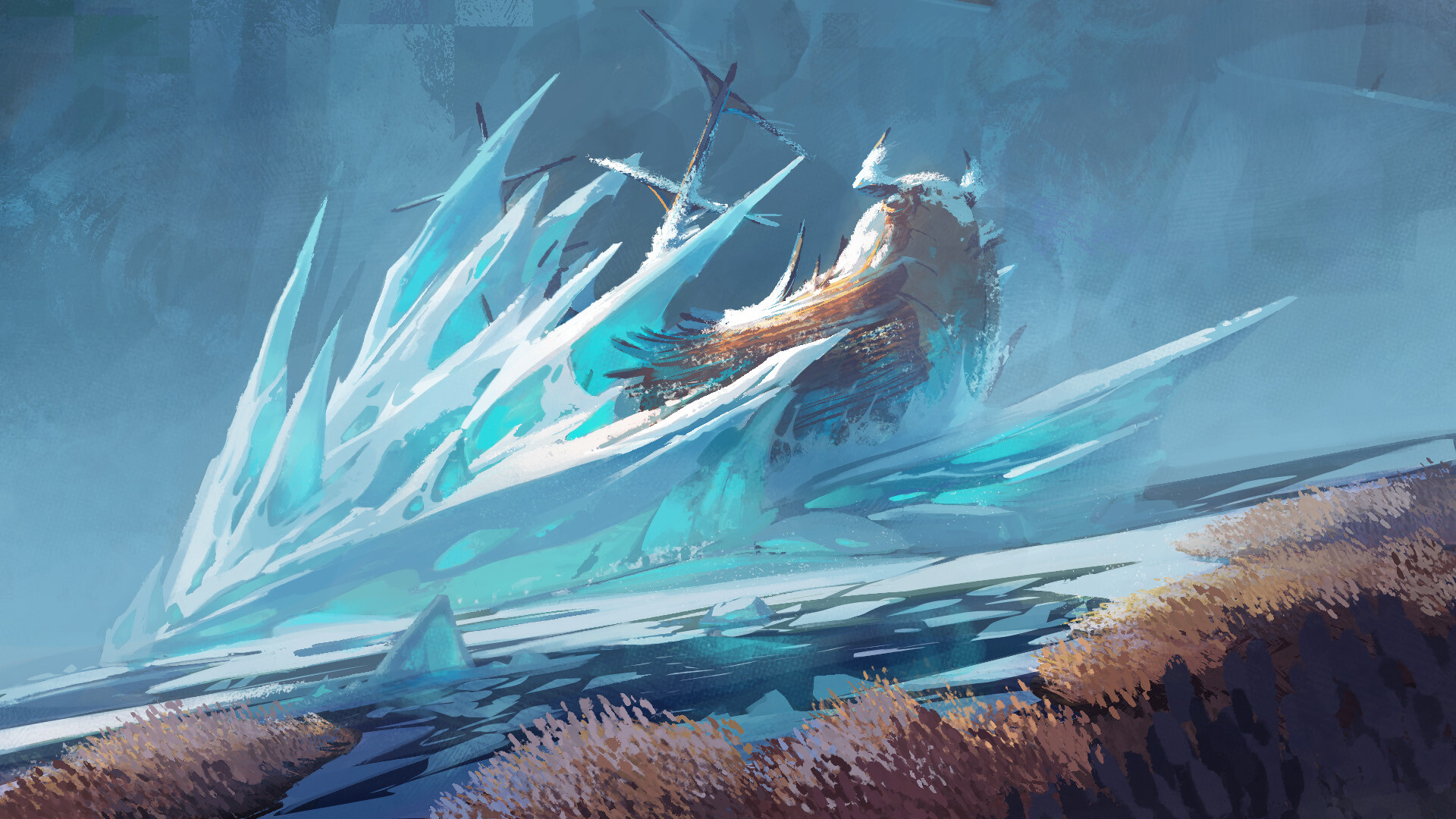 ArtStation - Frozen ship