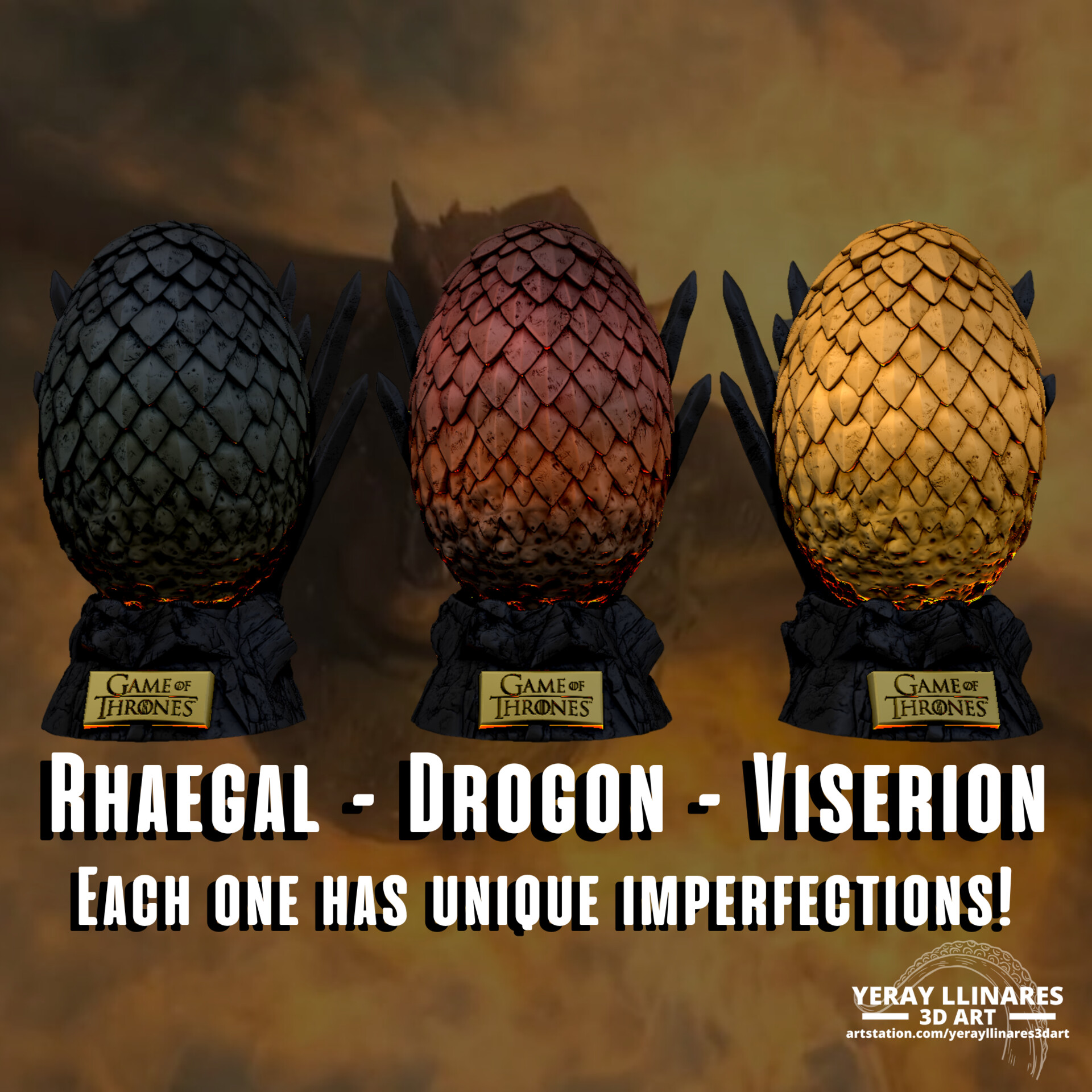 ArtStation - GAME OF THRONES DRAGON EGGS COLLECTION