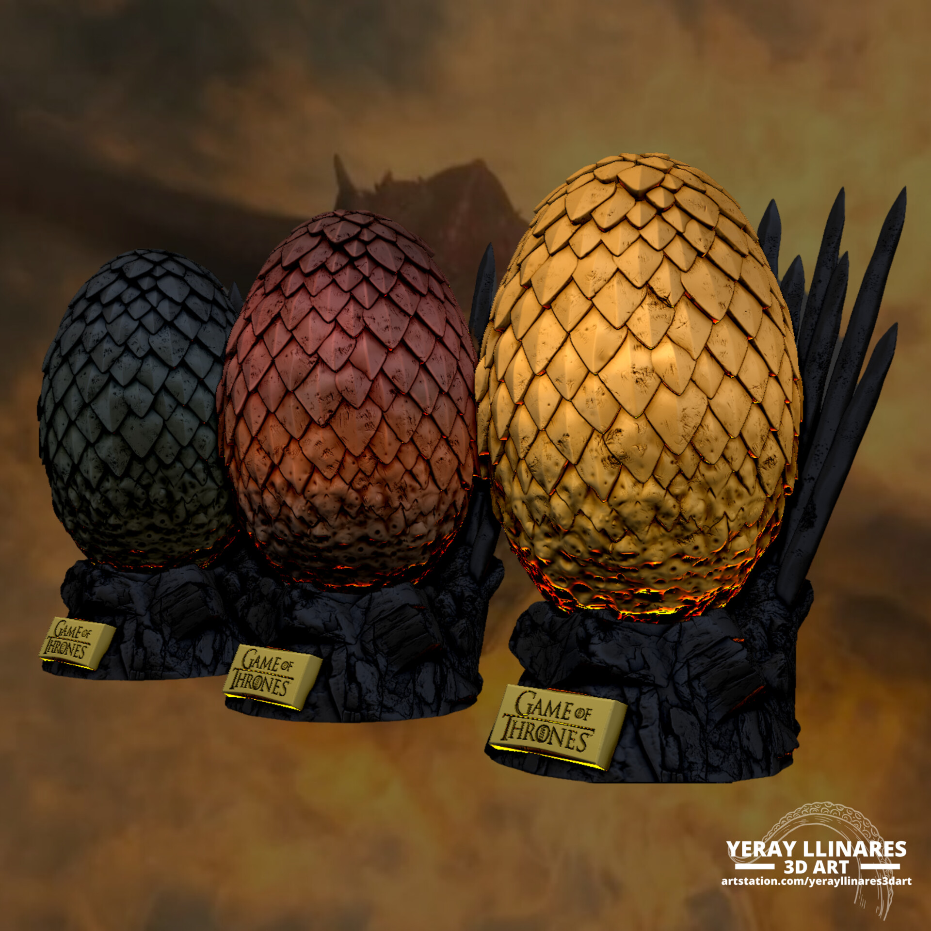 Yeray Llinares 3D Art - GAME OF THRONES DRAGON EGGS COLLECTION