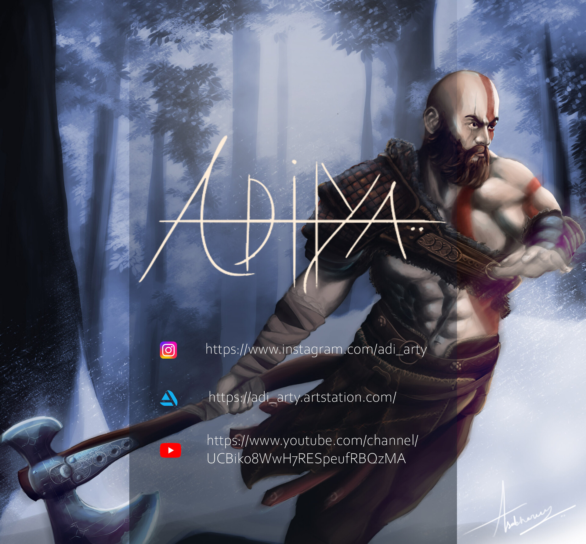 Artstation Kratos The God Of War Fan Art