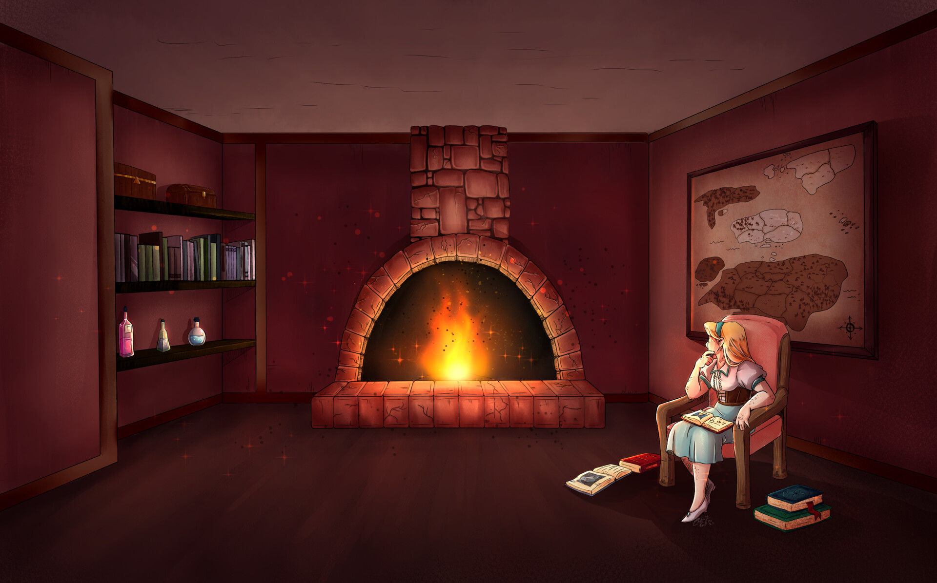 ArtStation - Library Contemplation