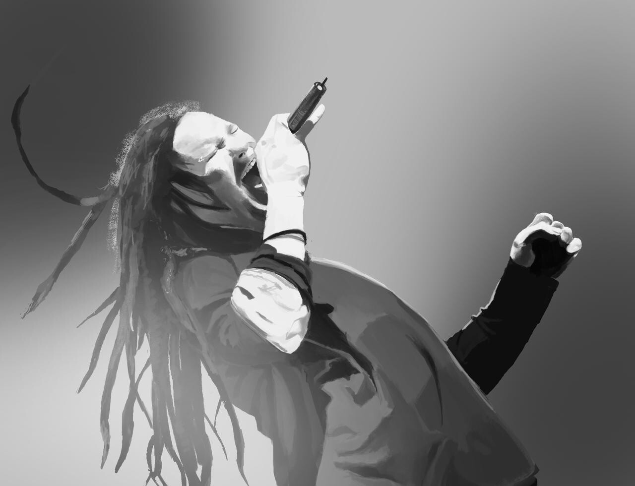 ArtStation - Korn Lead singer Digital Painting study