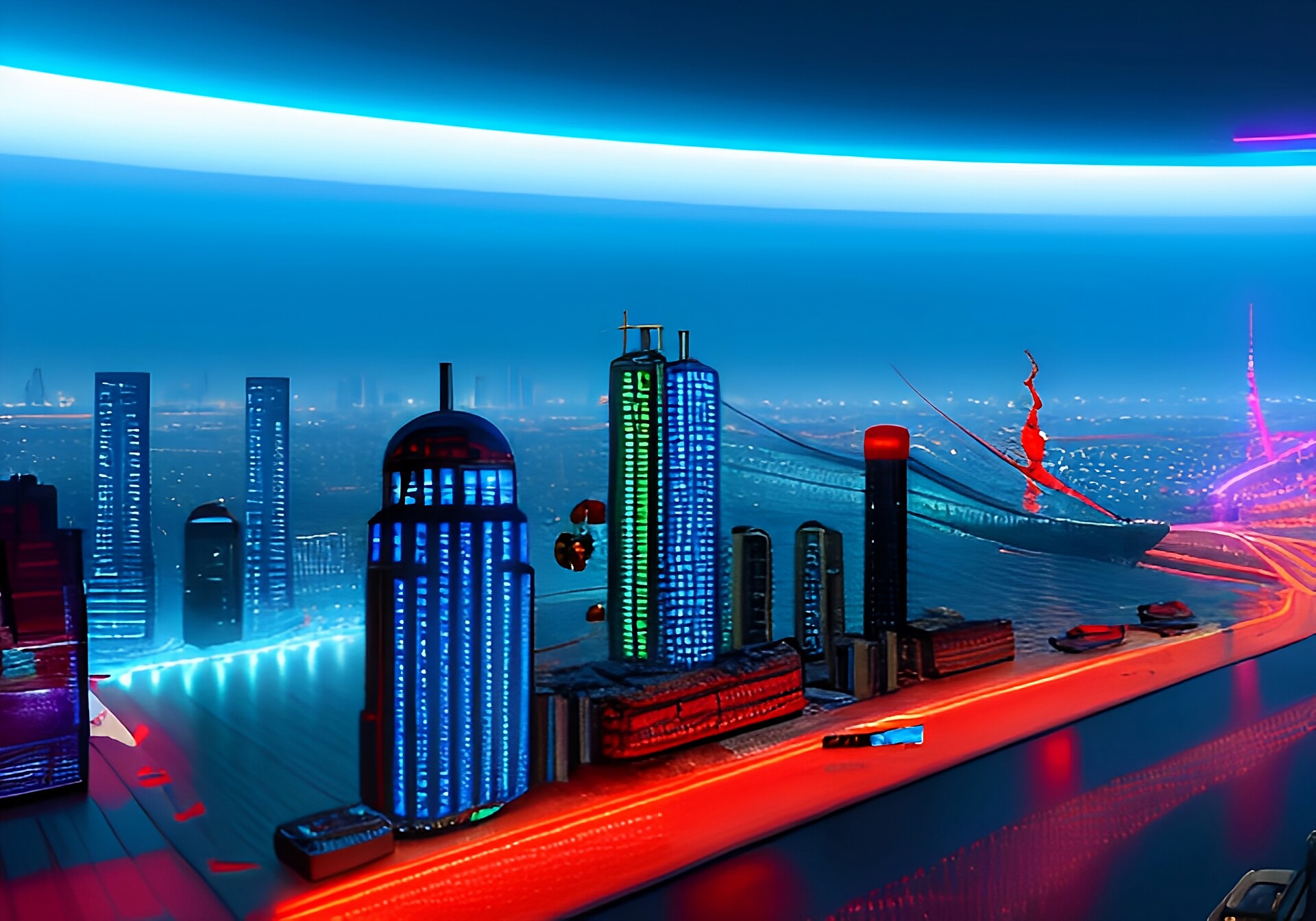 ArtStation - Sci-fi city Vladivostok (Hyperrealism, Ultra HD) (Postcyberpunk of far future)