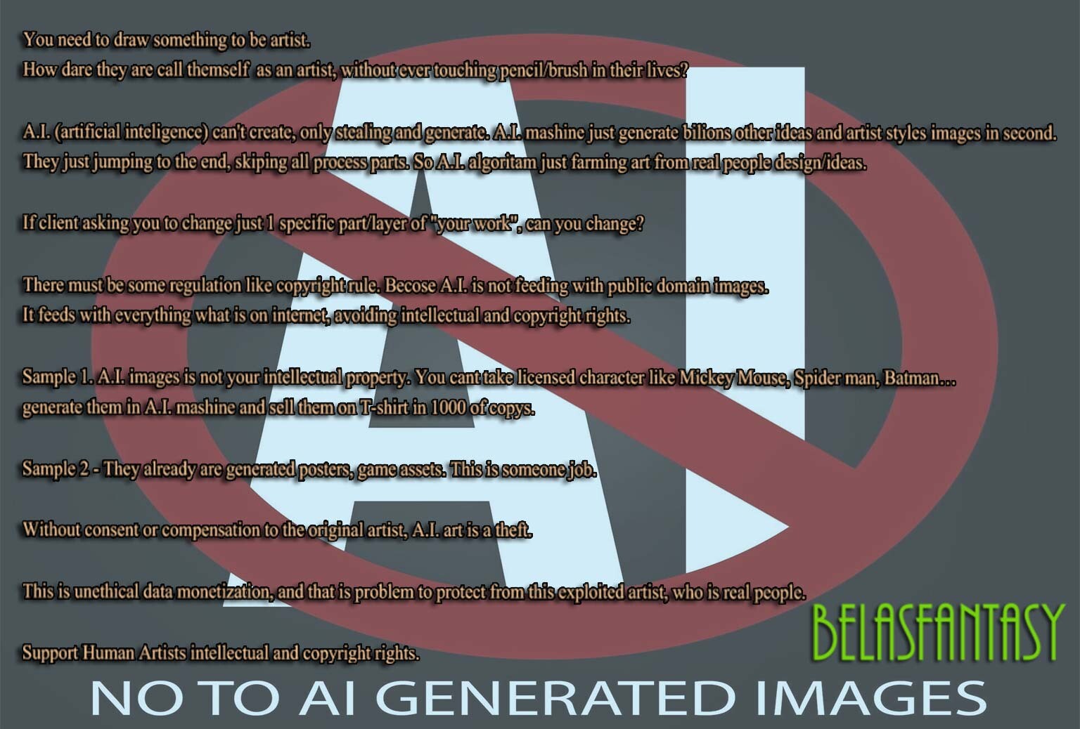 ArtStation - No to AI generated images who exploit real artists without ...