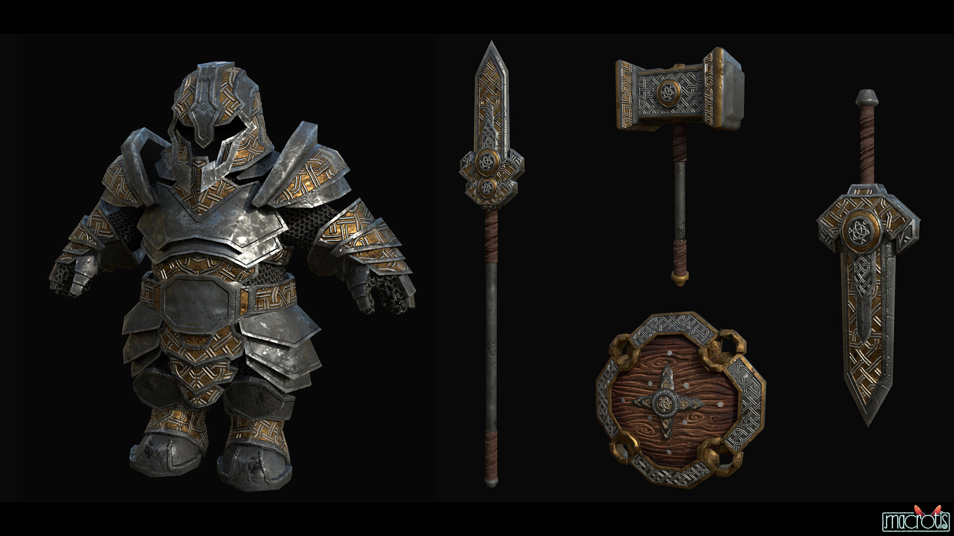 ArtStation - Dwarf armor and weapon