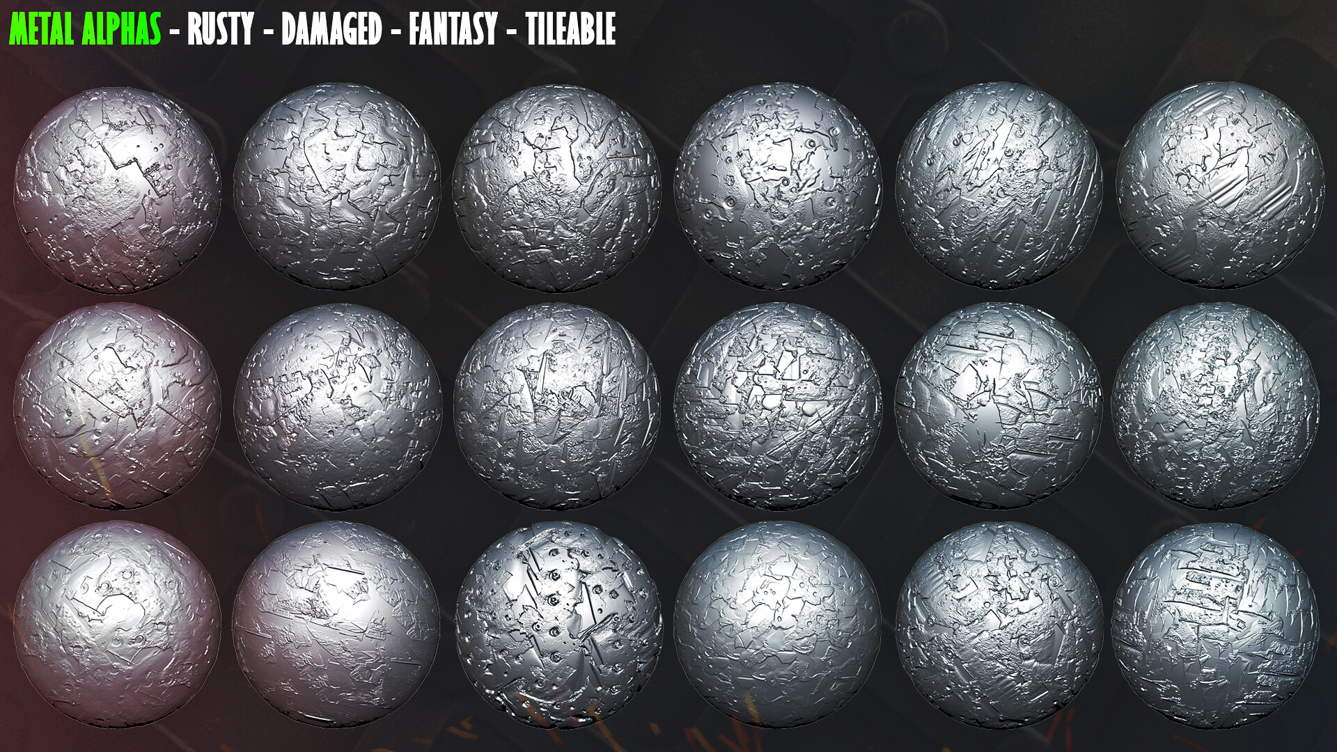 VK Gamedev Digital Products - 60+ Metal Alphas. Rusty Metal. Damaged ...