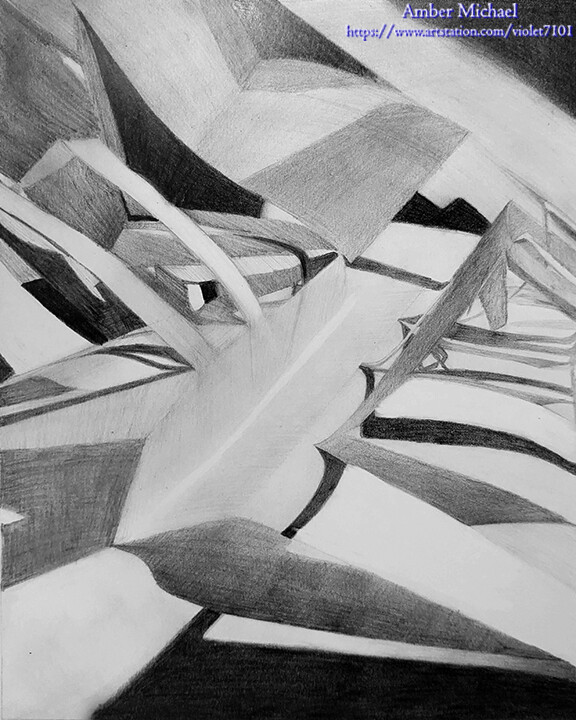 ArtStation - Full Value Drawing of Paper Sculpture