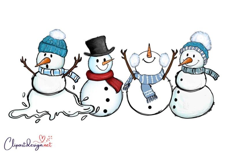 Christmas Snowman Family Clipart