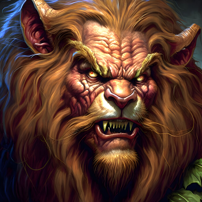 ArtStation - The Cowardly Lion Horror Version - with AI!
