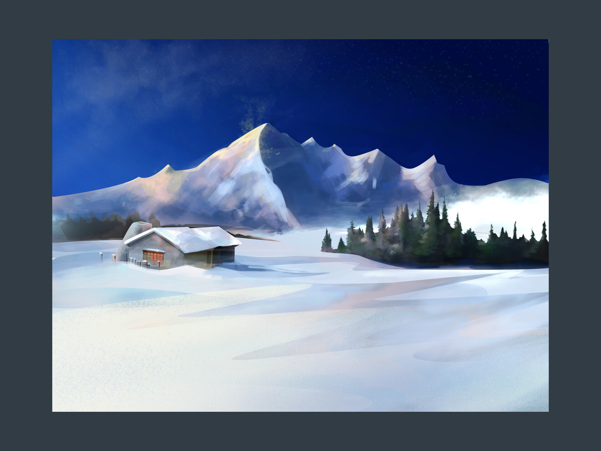 ArtStation - Snow landscape study