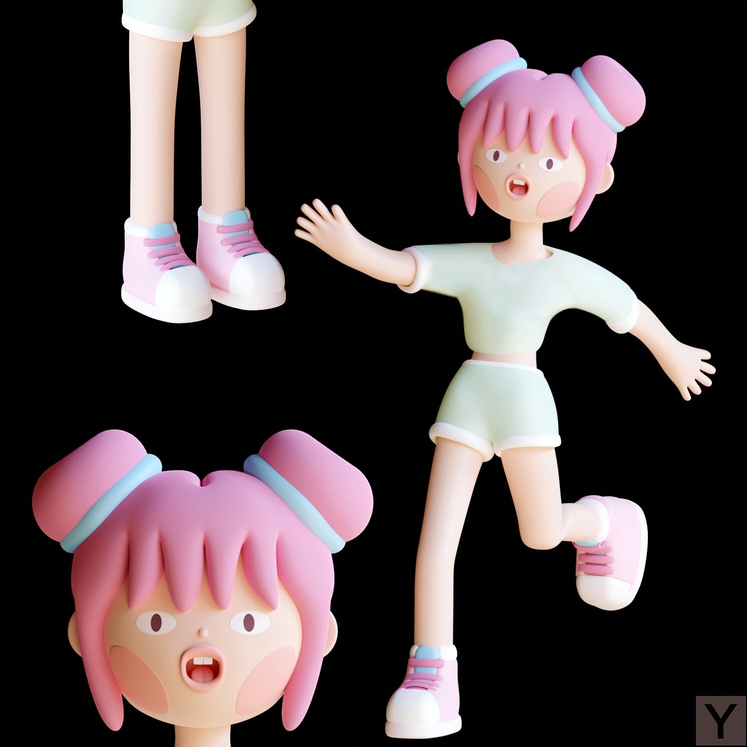 ArtStation - My new character with crazy emotion XD