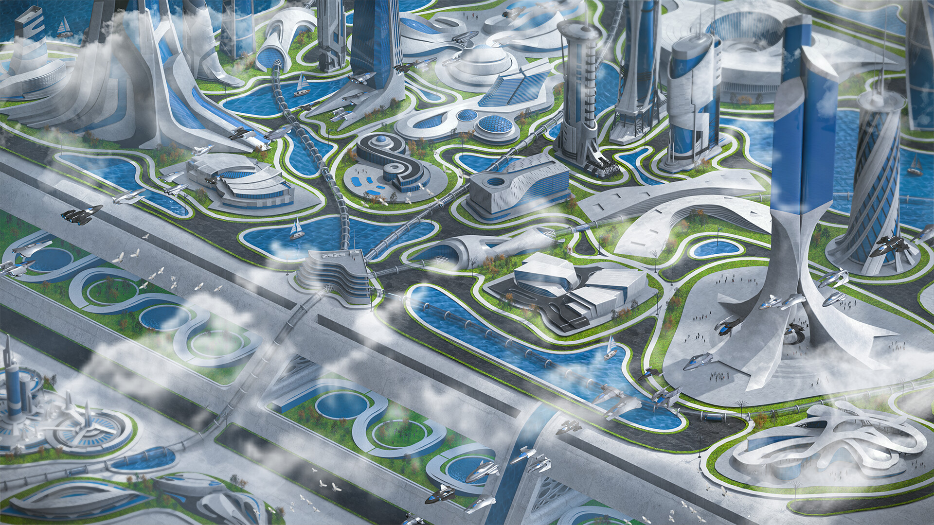 ArtStation - Utopia Sci Fi Cityscape ArtStation - Utopia Sci Fi Cityscape