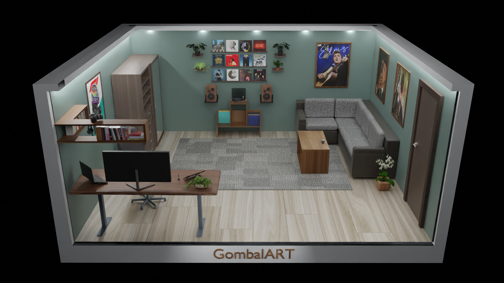 ArtStation - Isometric Room for music lovers