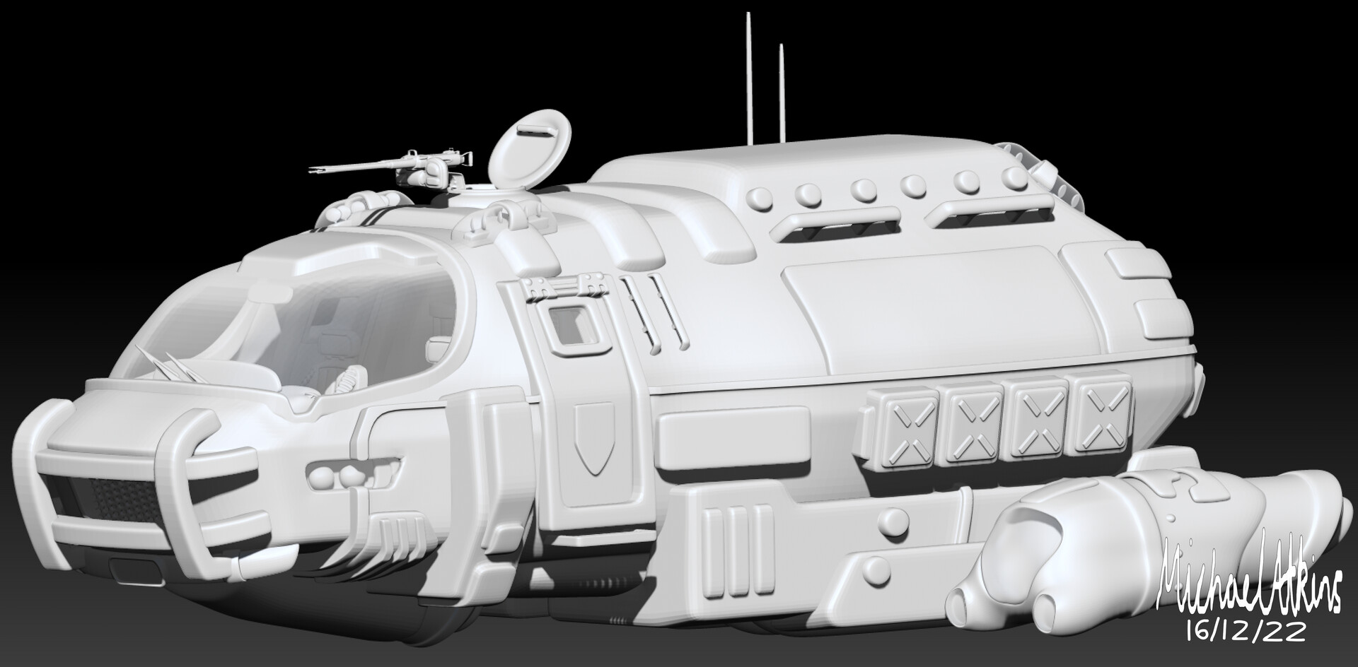 ArtStation - Michael Atkins 3D Futuristic SWAT Van AO