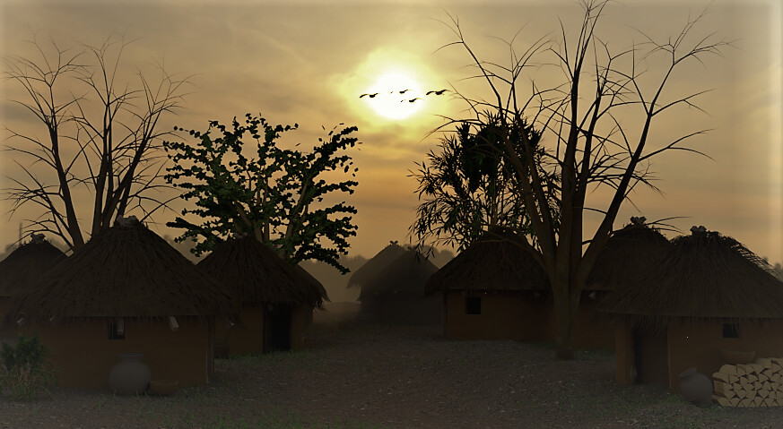 ArtStation - An African Village Scene