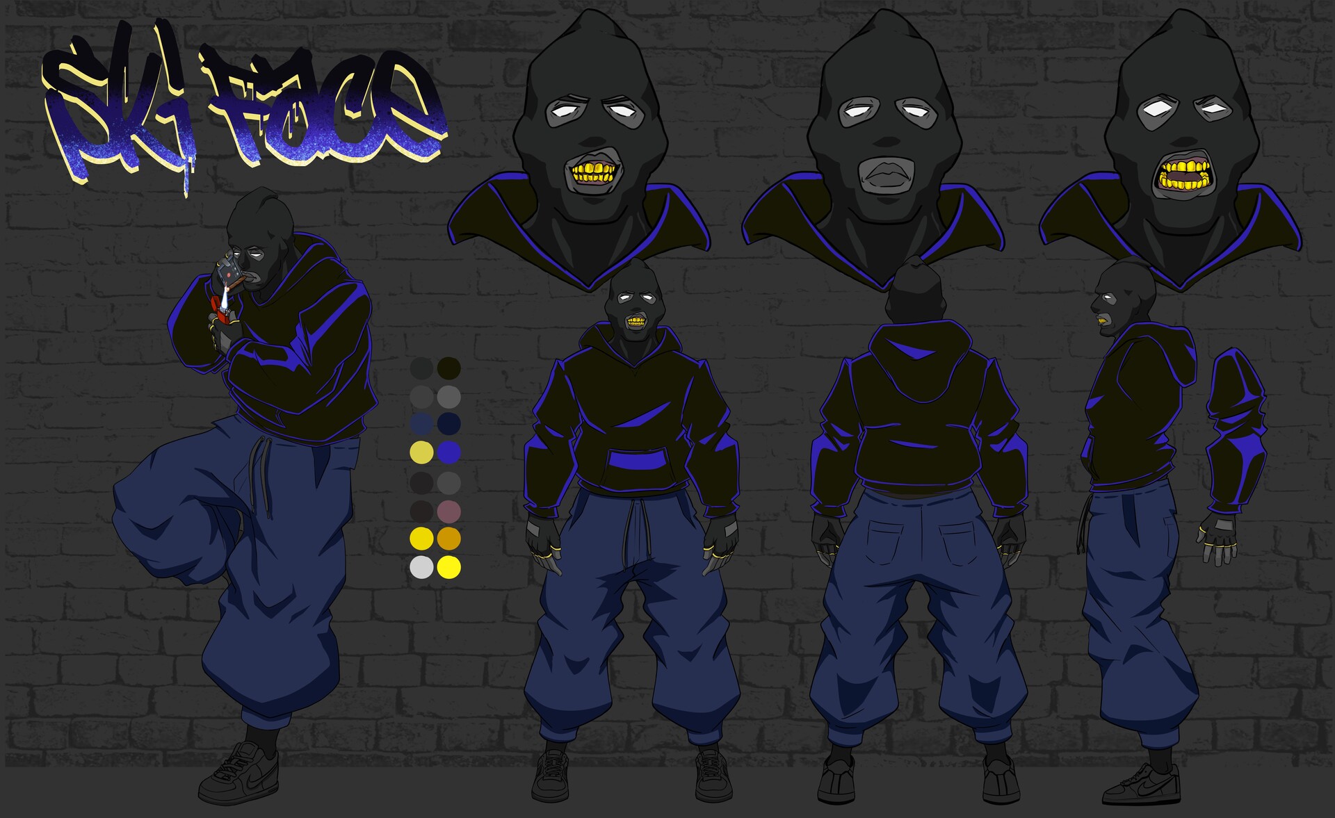 ArtStation - “Ski Face” character sheet