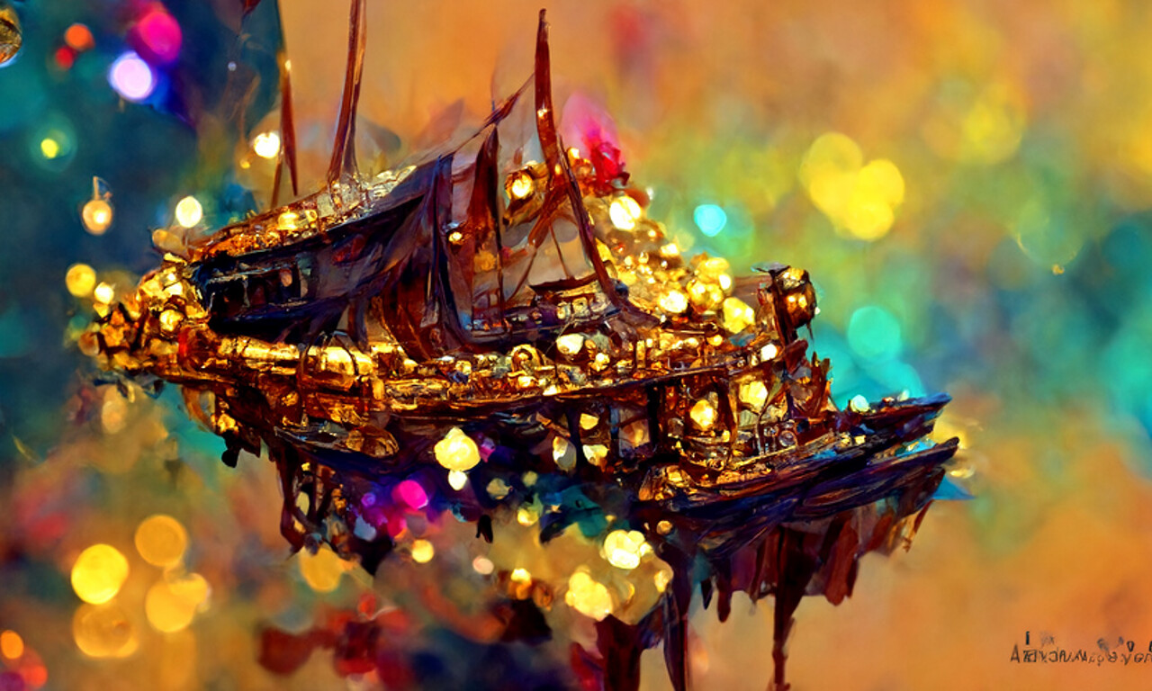 ArtStation - (Disco Diffusion Generated Inspirations) golden gadget ship
