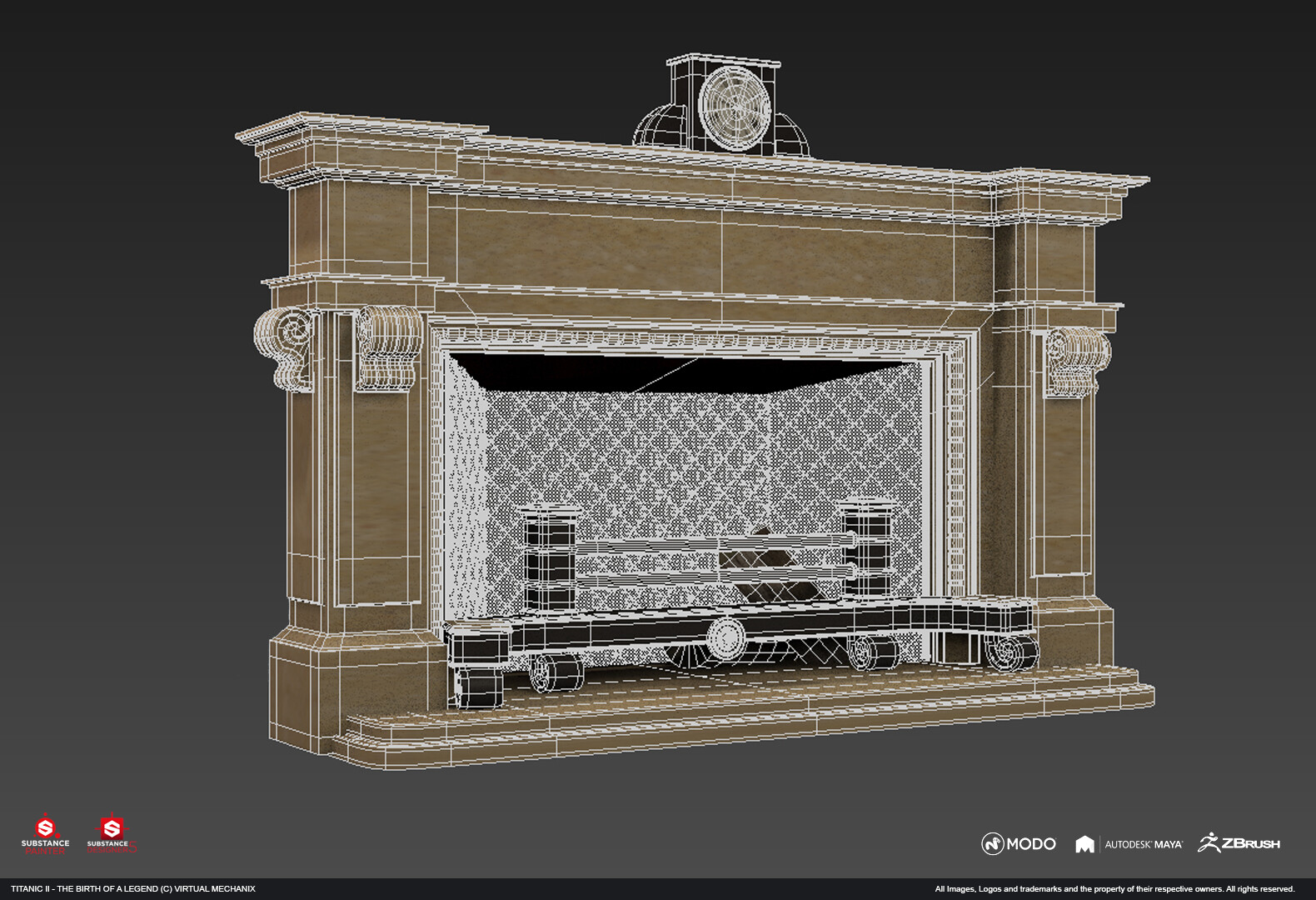 ArtStation - 1st Class Smoking Room Fireplace - Titanic II - The Return ...
