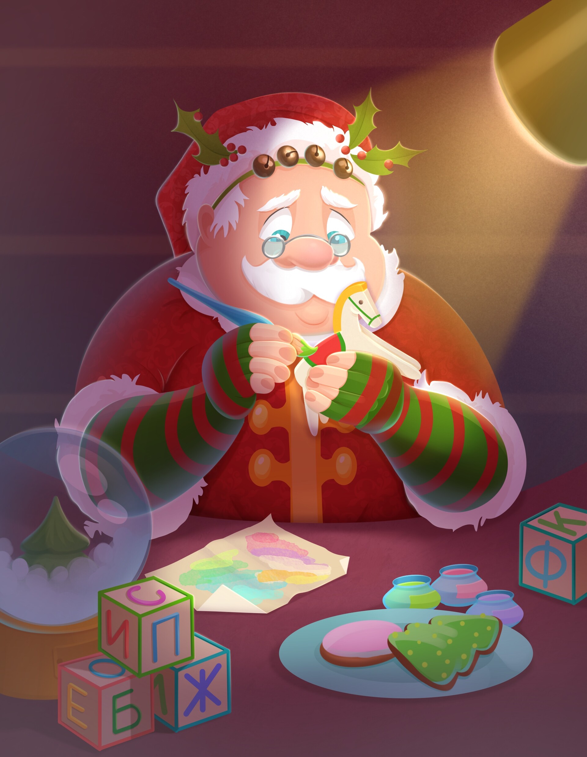 ArtStation - Santa's Workshop. Children's illustration