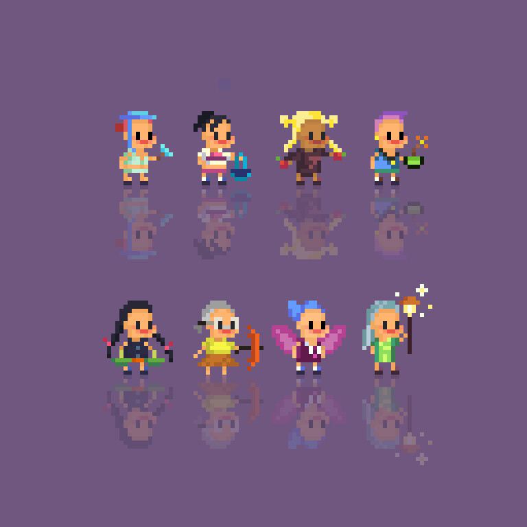ArtStation - 8 Mini Pixel Characters