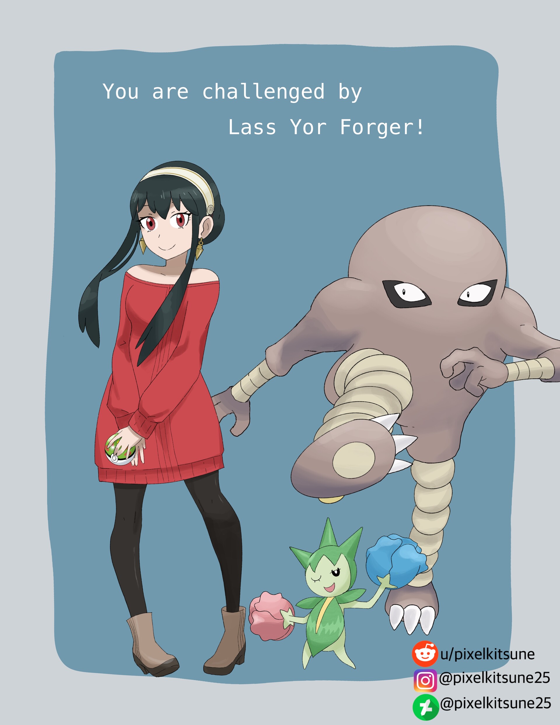 ArtStation - Yor Forger as a Pokémon Trainer