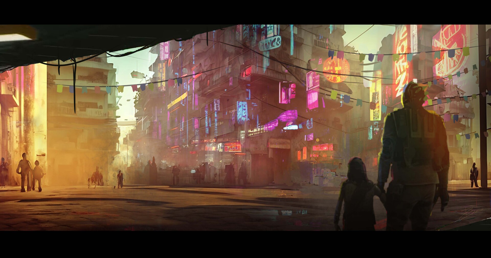 ArtStation - Concept Art - Future Town: Day and Night