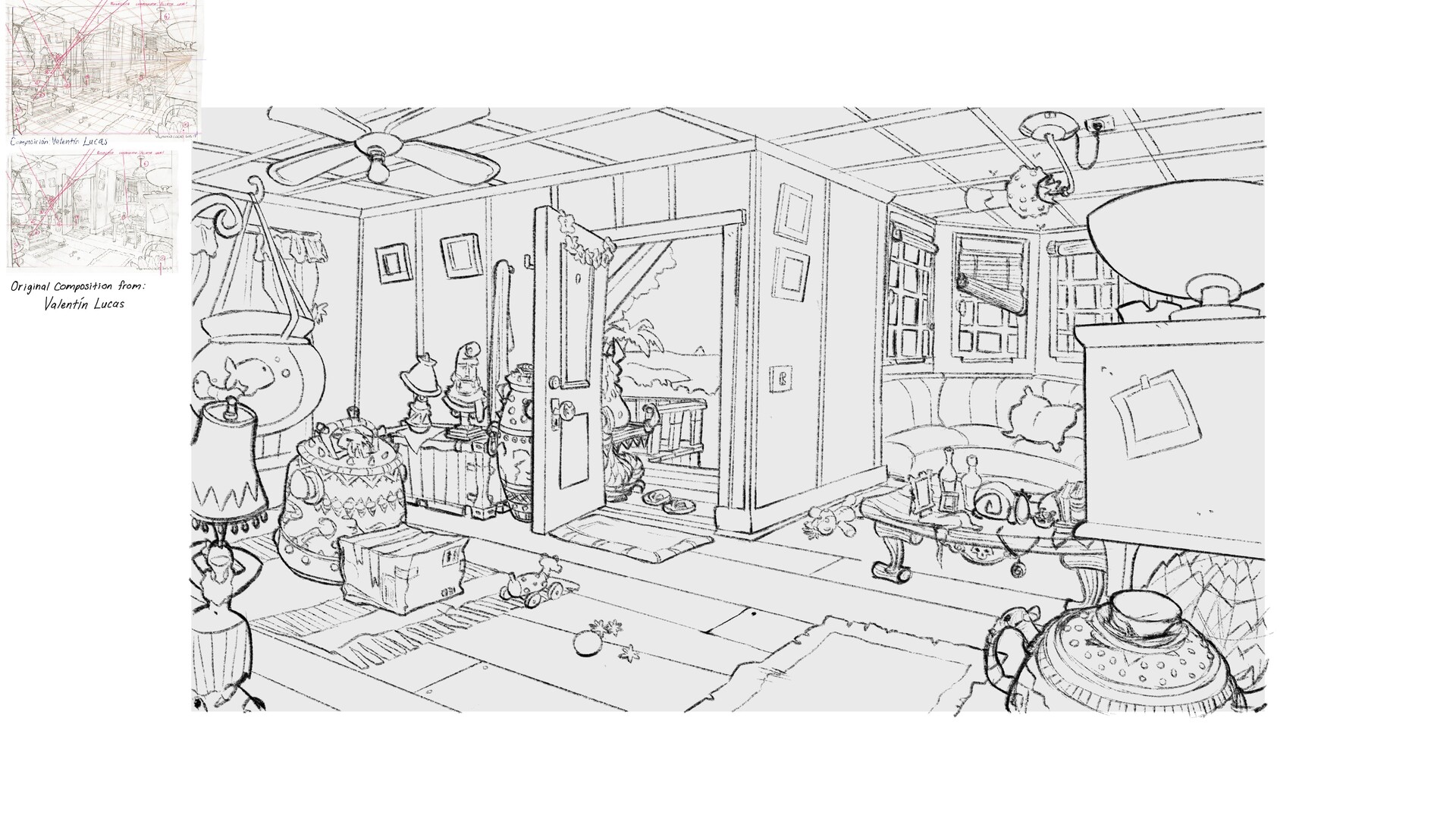 ArtStation - Perspective practice with Valentin Lucas' composition