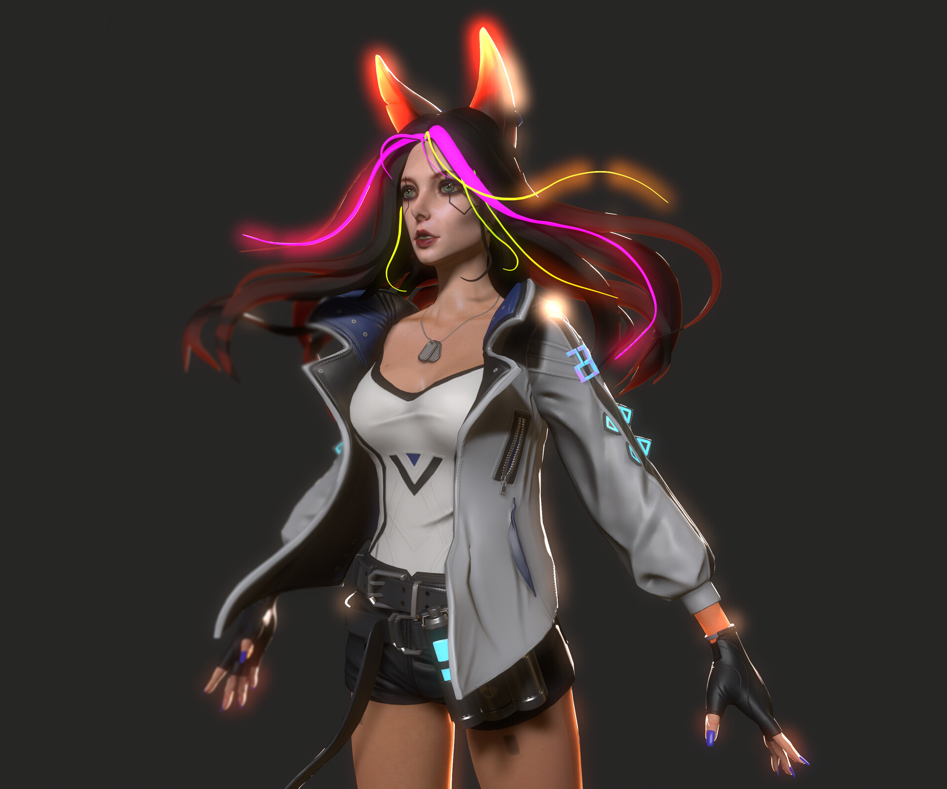 ArtStation - Cyberpunk Catgirl