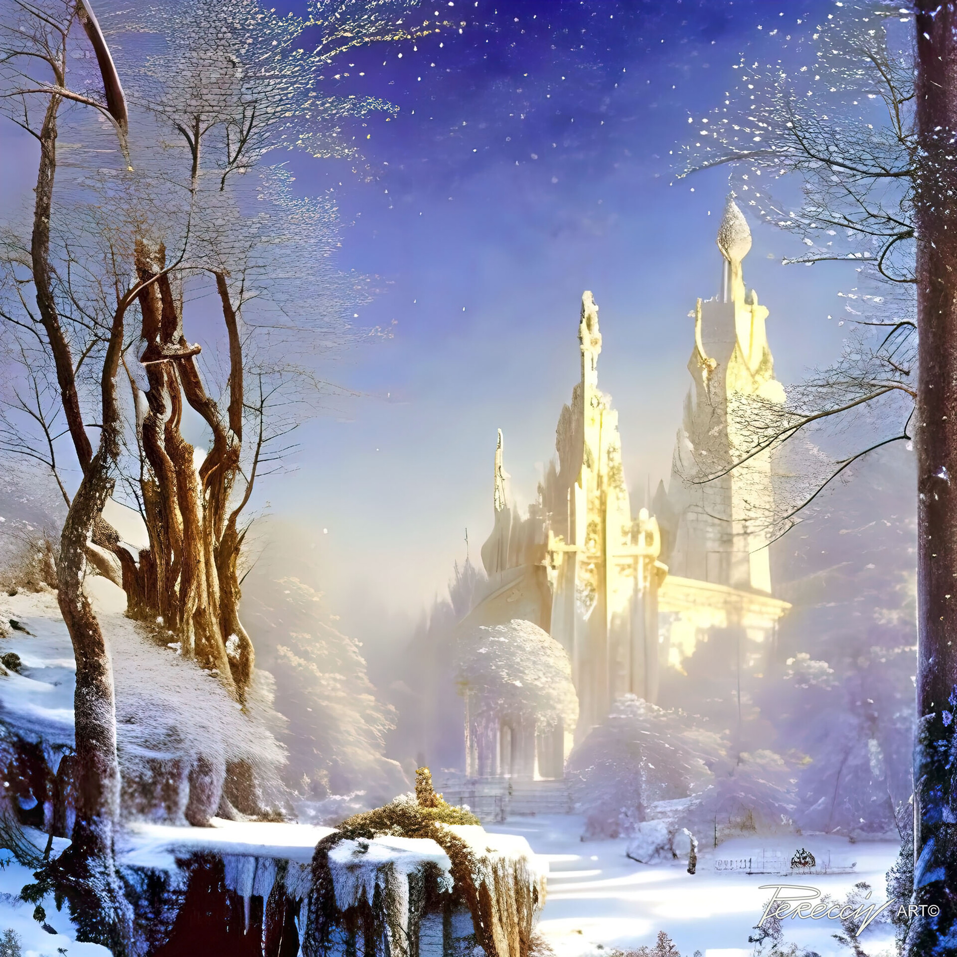 ArtStation - Magic Journeys: fairytale palace in the winter forest
