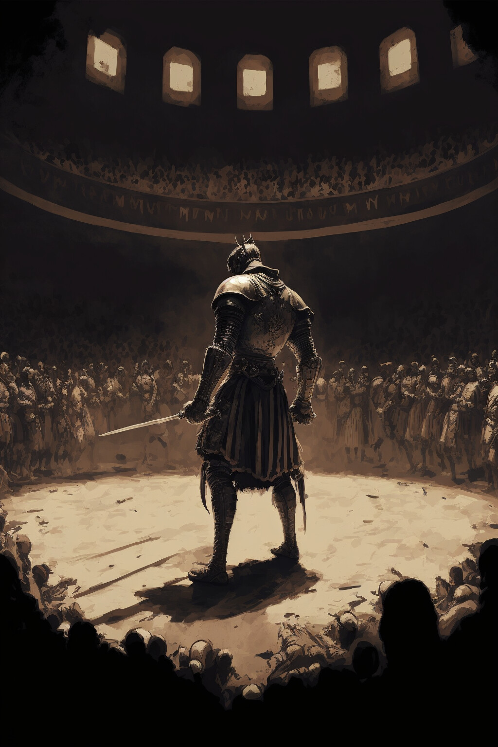 ArtStation - lone knight in arena