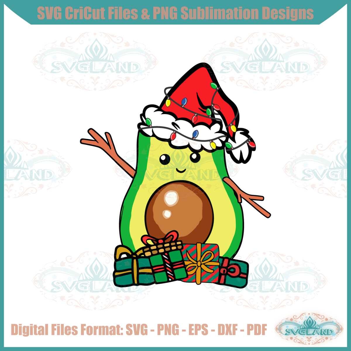 ArtStation - Christmas Avocado Svg Best Graphic Designs Cutting Files
