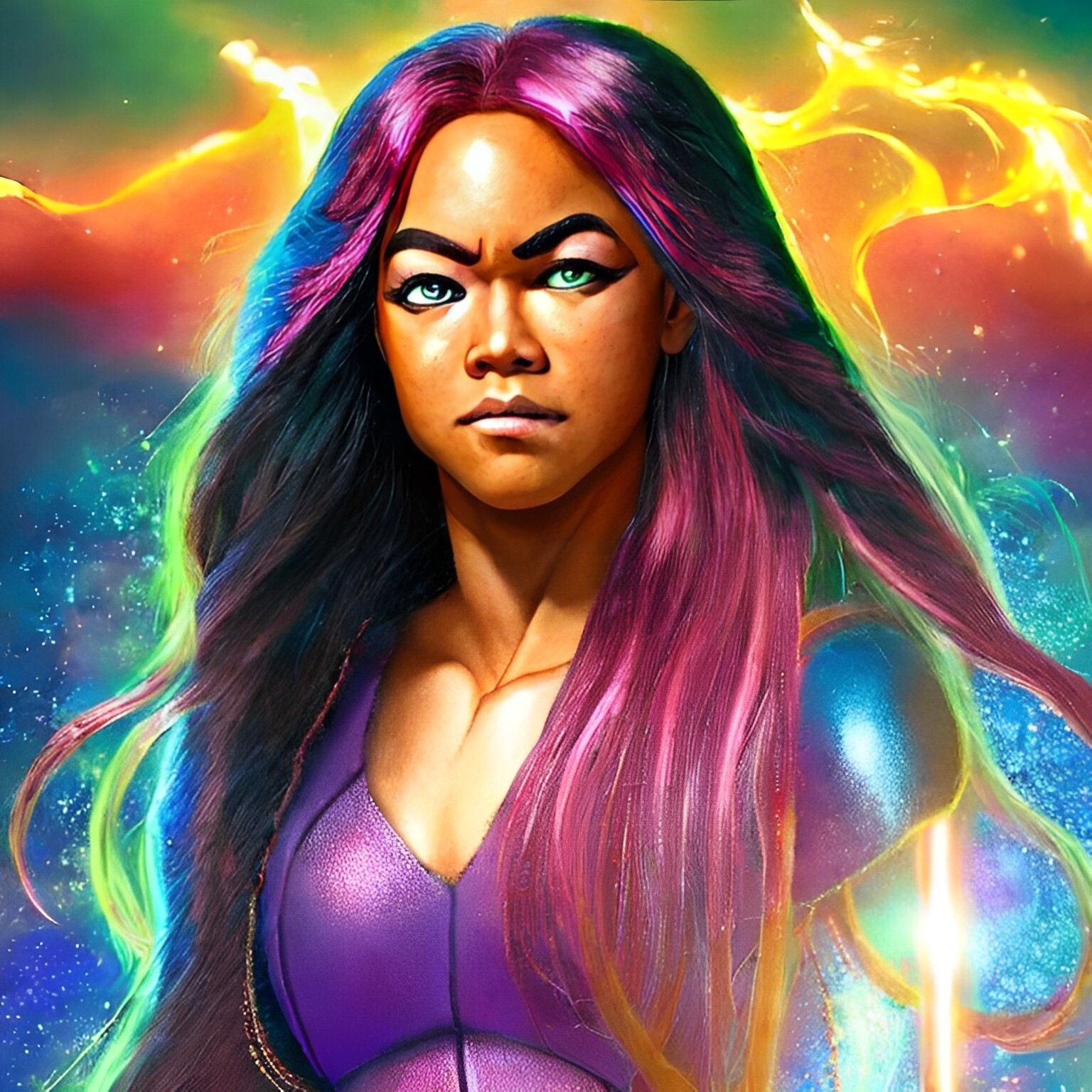 ArtStation - Starfire - Teen Titans (Rendering in hyperrealism)