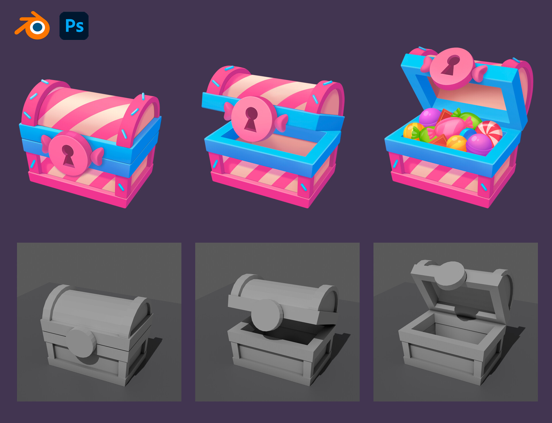 Candy Chest Art + Spine Animation by Maria Vaizer — ProUser.Me