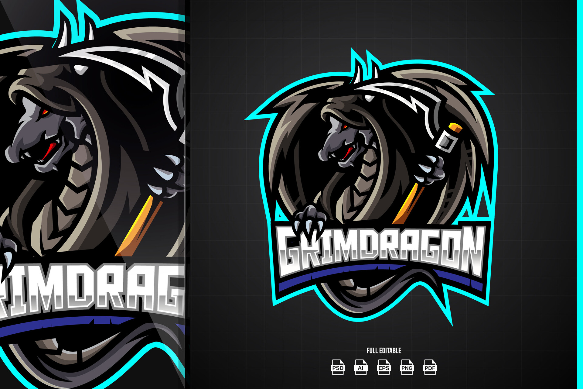 ArtStation - Dragon Grim Reaper Esports Logo