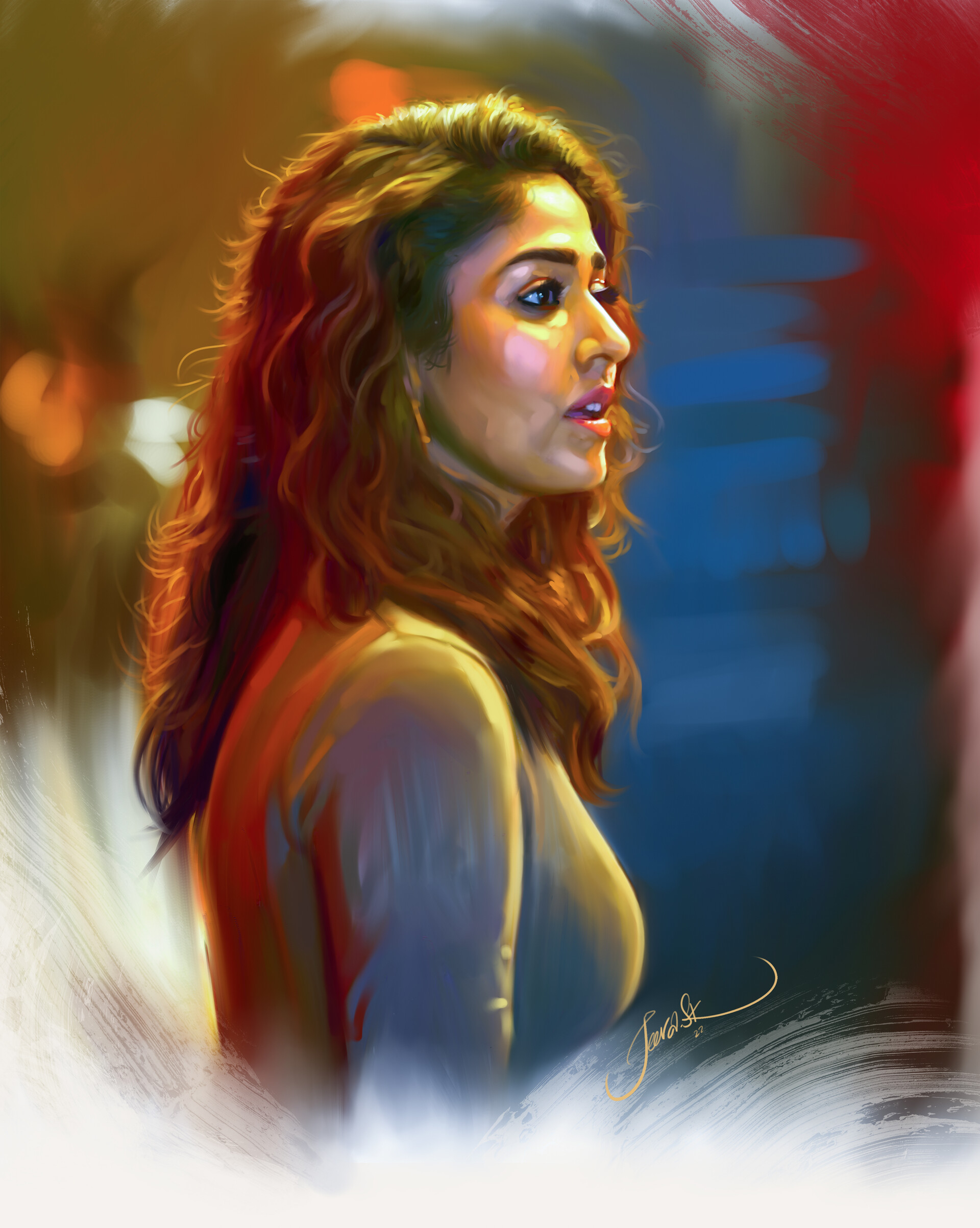 ArtStation - Actress Lady Superstar Nayanthara Painting 2022 #Connect # ...