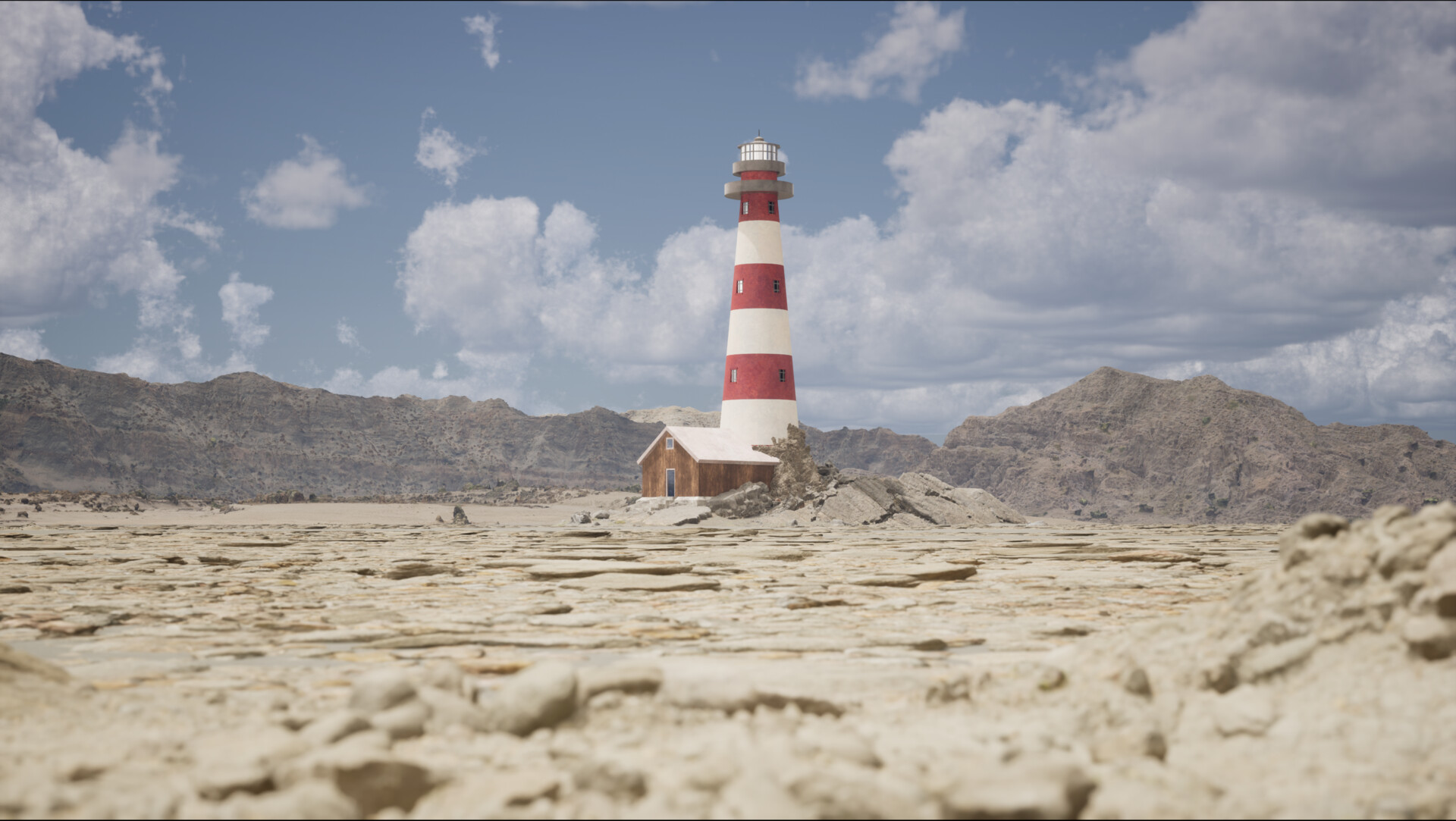 ArtStation - Out of place lighthouse in the desert