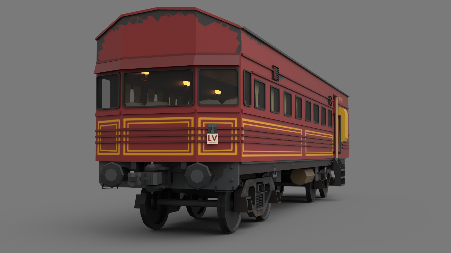 ArtStation - First Class Wagon of British Ceylon Railway