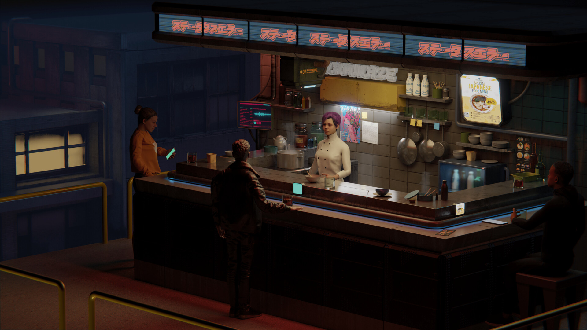 ArtStation - Kamikaze: a Cyberpunk Restaurant