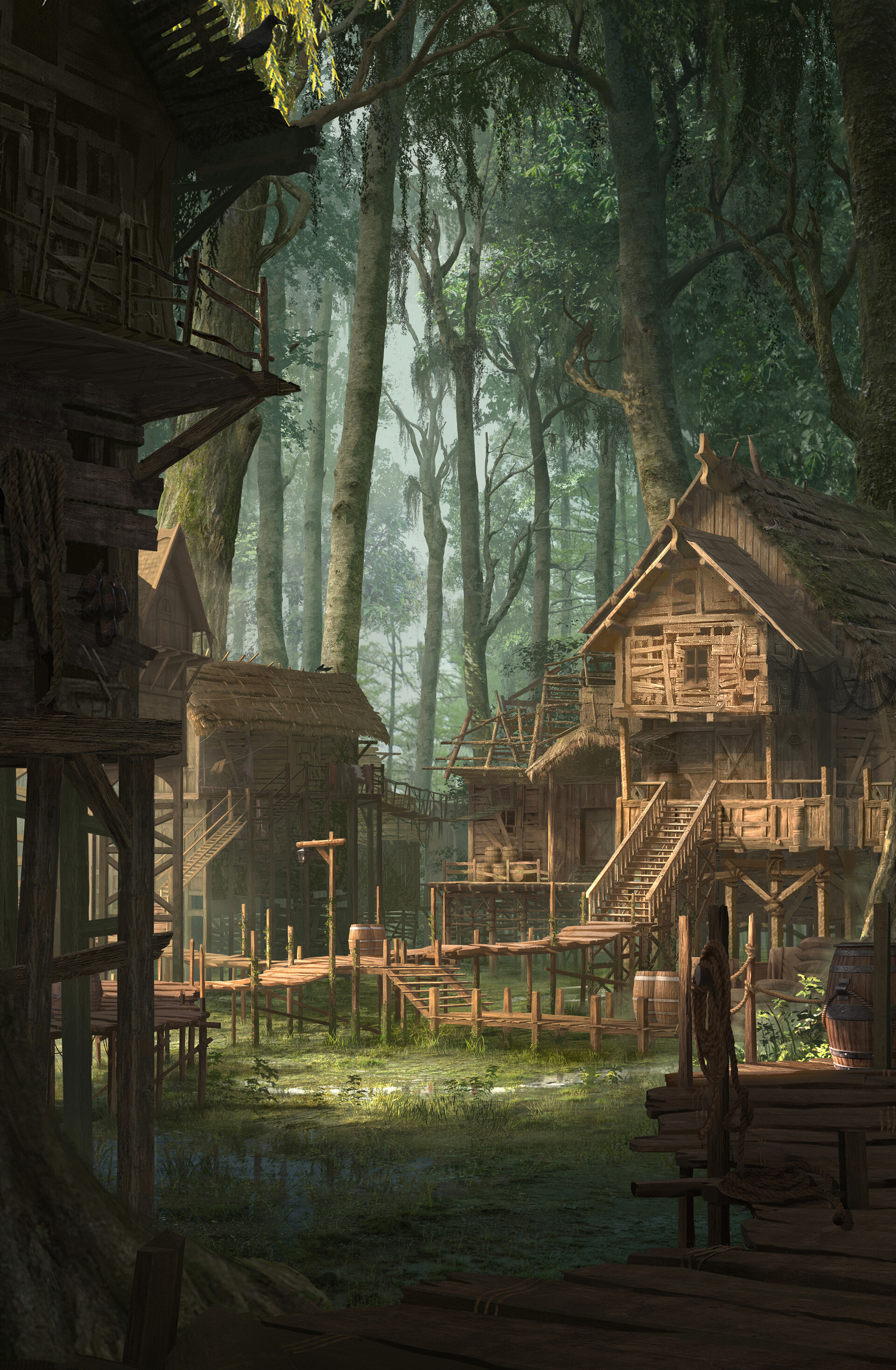 ArtStation - Swamp village