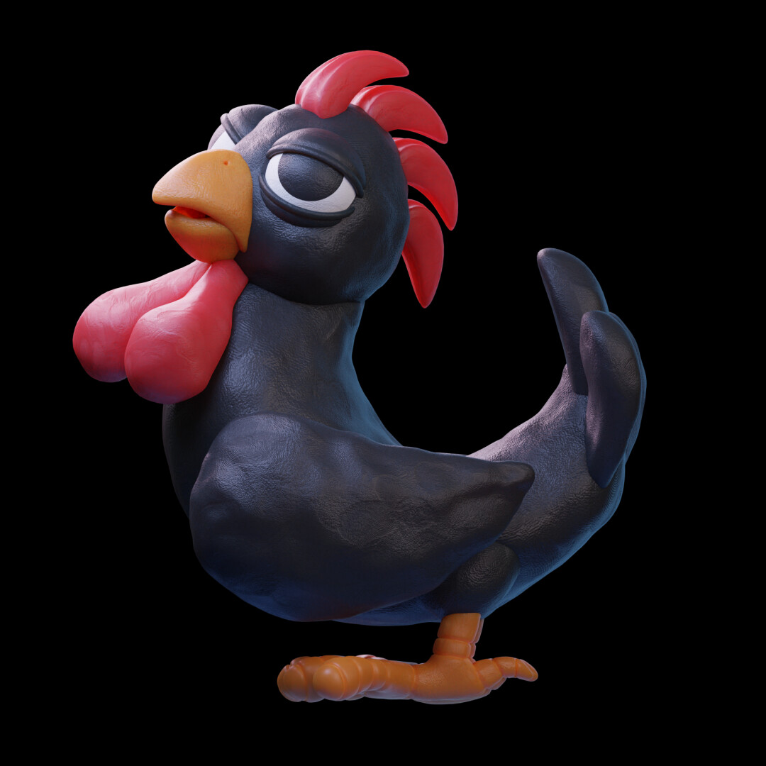 ArtStation - Big Black Cock in 3D (rooster)