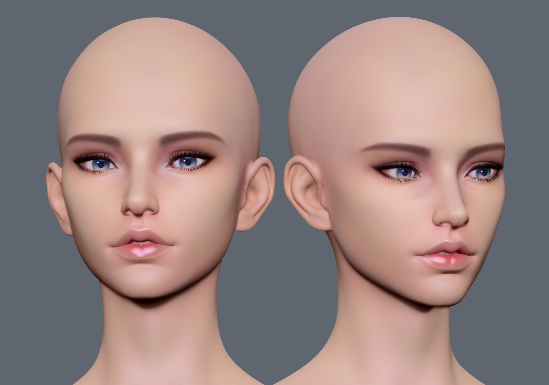 eWhitewolf - Girl_Face00 / Polypaint _Working process