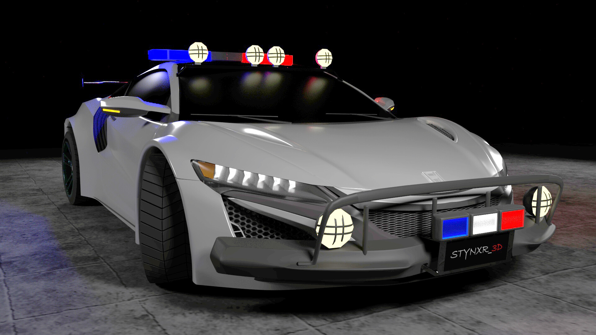 ArtStation - HONDA NSX POLICE 3D CAR