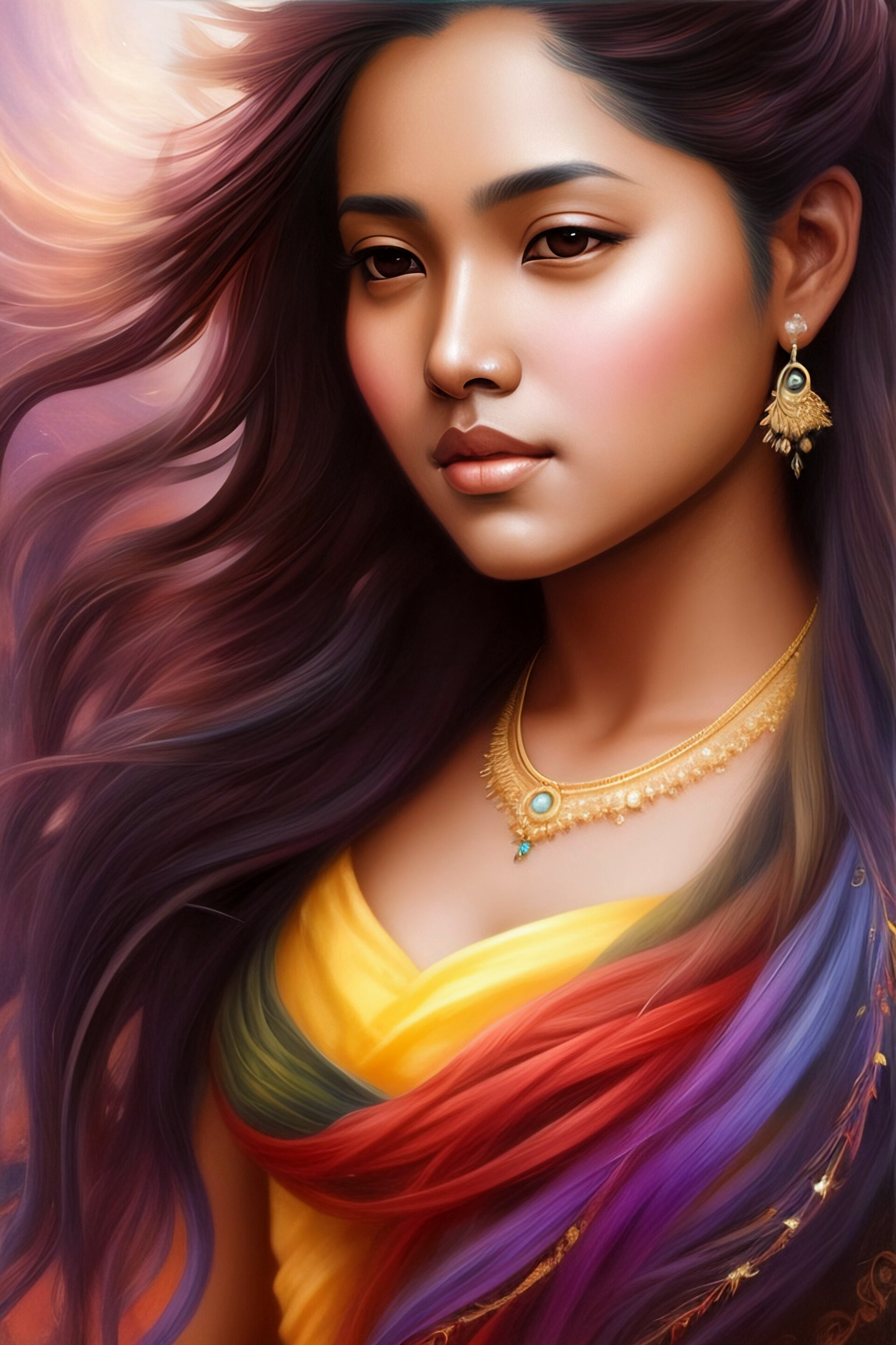 Most Beautiful Girl Paintings Wallpapers