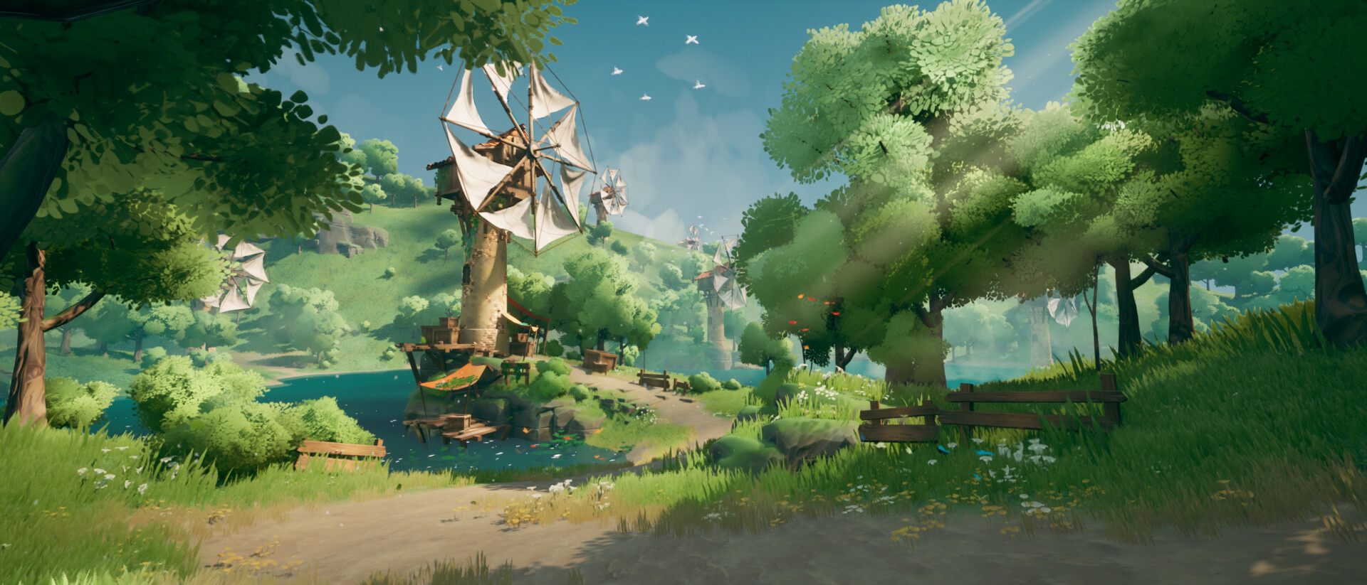 ArtStation - Stylized Windmill Valley