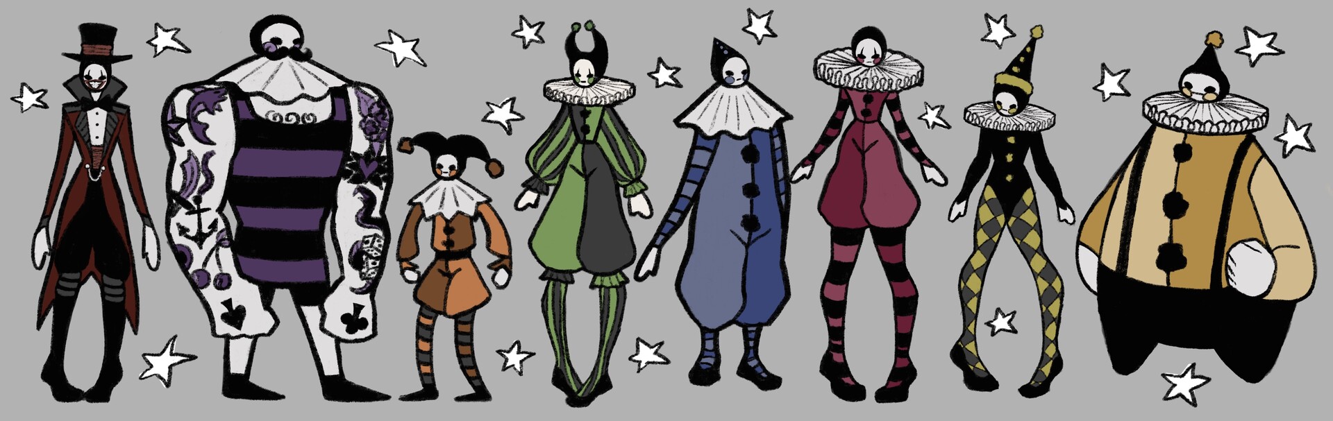 ArtStation - Clown character lineup
